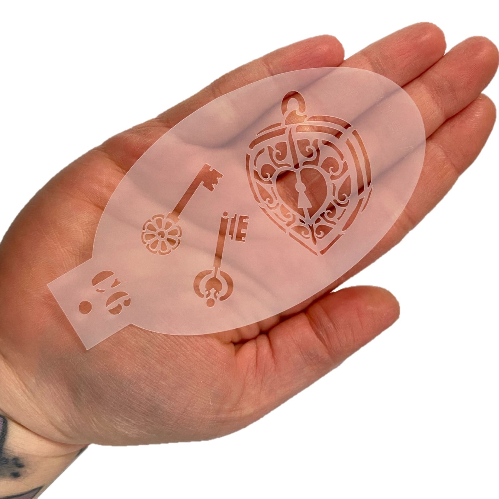 MILENA STENCILS | Face Painting Stencil - (Key & Locket) C6 — Jest Paint - Face Paint Store