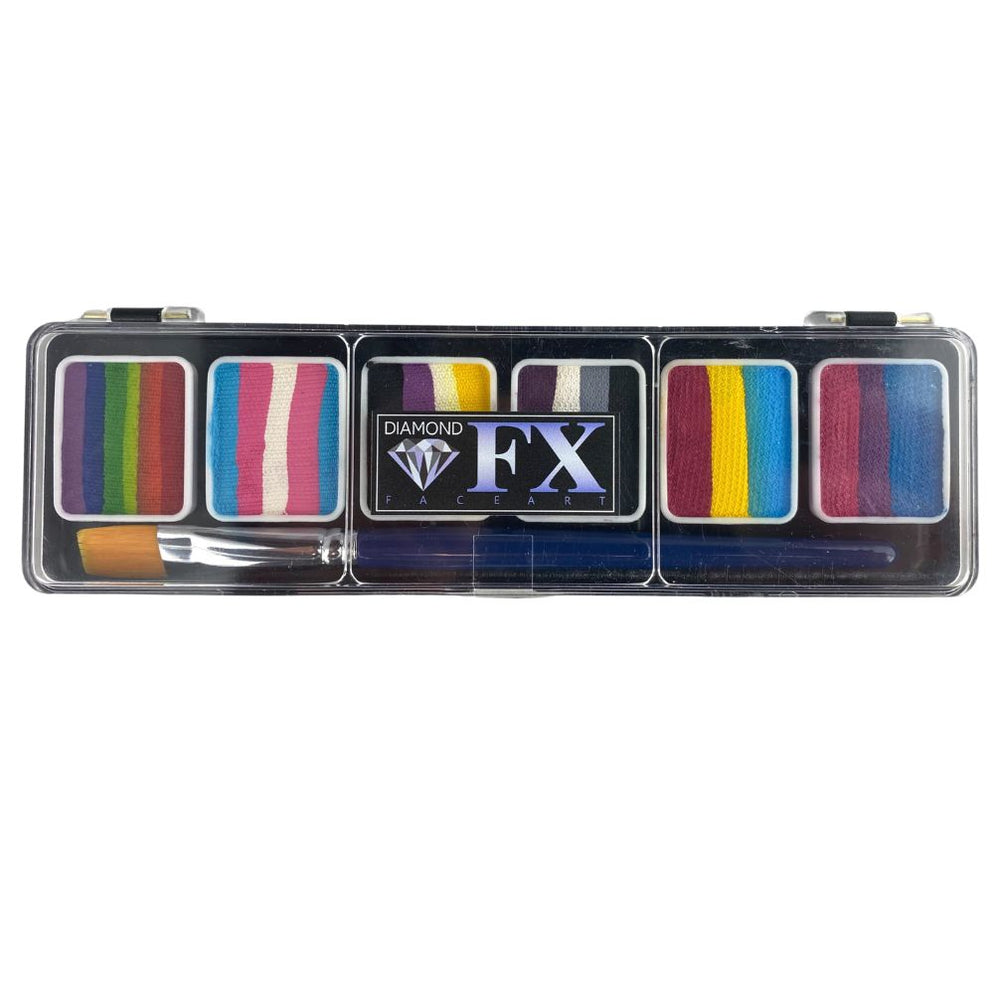Diamond FX Face Paint | 6 x 6gr Split Cake Palette - Matte Colors - PR ...