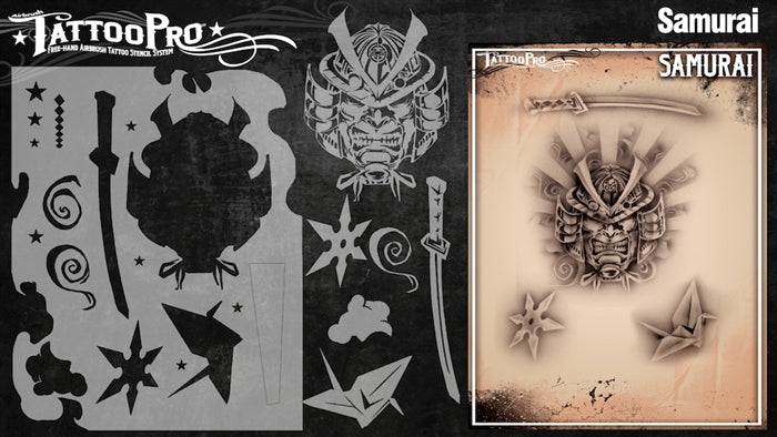 Tattoo Pro - Samurai Airbrush Stencil — Jest Paint - Face Paint Store