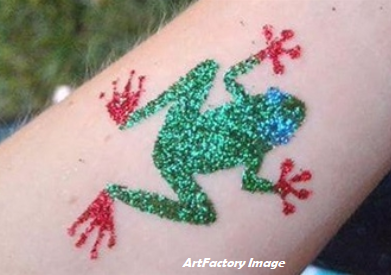 Glitter Tattoo Stencil - Frog — Jest Paint - Face Paint Store